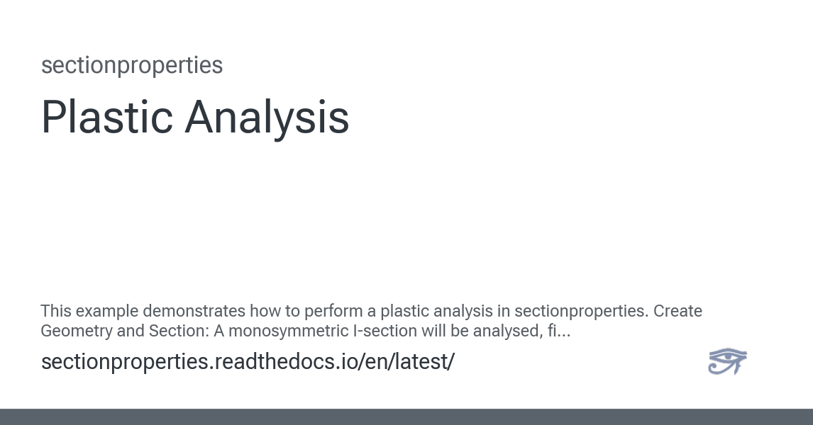 Plastic Analysis - sectionproperties documentation