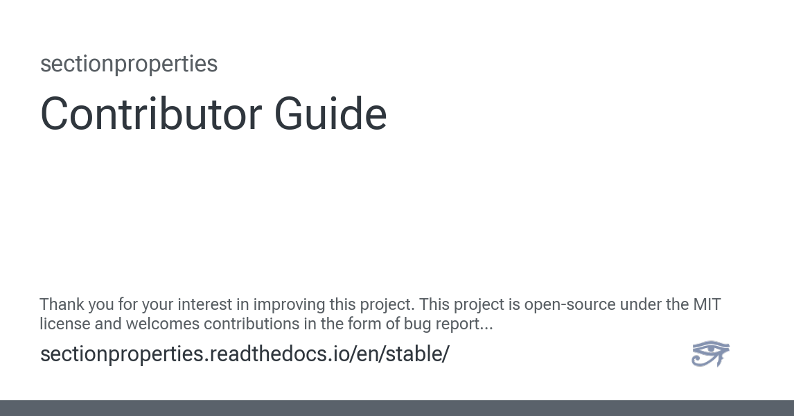 Contributor Guide - sectionproperties documentation