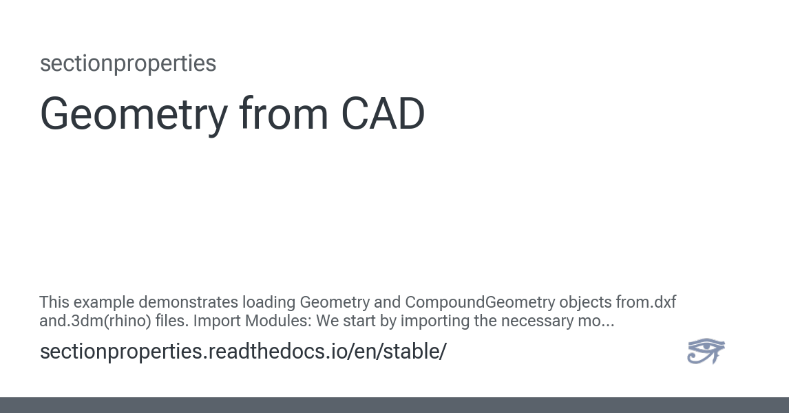 Geometry from CAD - sectionproperties documentation