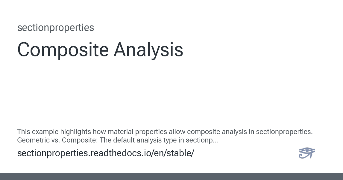 Composite Analysis - sectionproperties documentation