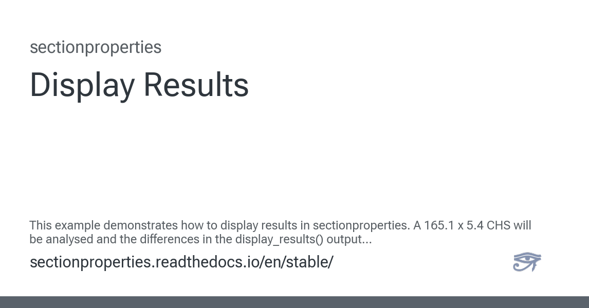 Display Results - sectionproperties documentation