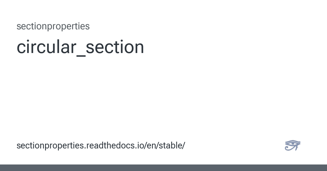 circular_section - sectionproperties documentation