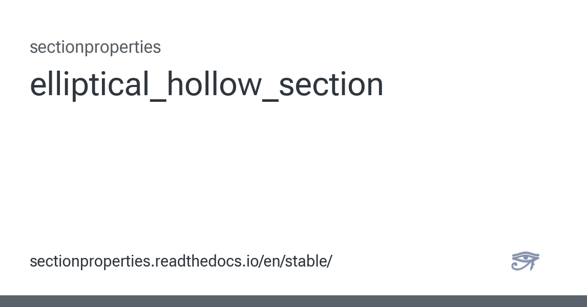elliptical_hollow_section - sectionproperties documentation